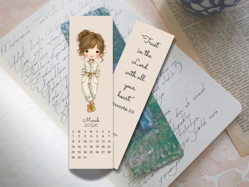 Christian Bookmark Calendar 2026 | Bible Verse Bookmark Printable ...