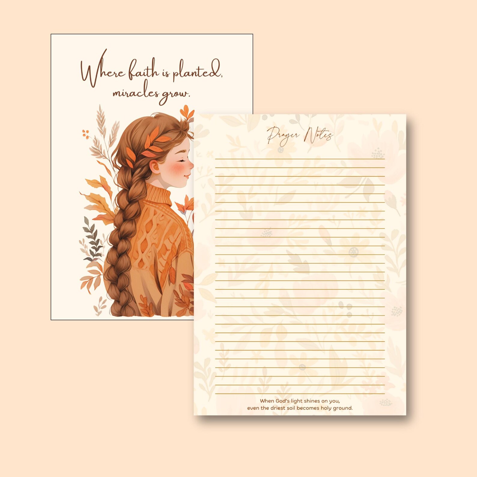 Bloom Christian Notepad Printable A4 | Faith-based Floral Notes PDF ...