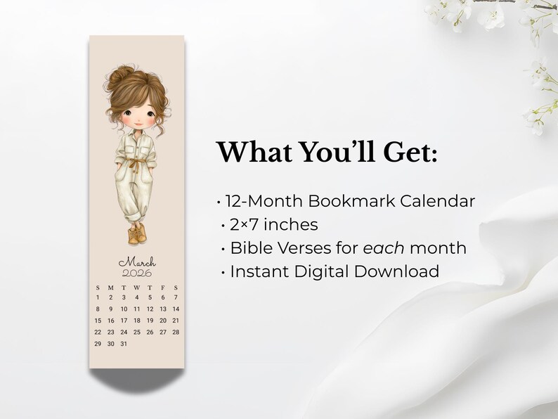 Christian Bookmark Calendar 2026 | Bible Verse Bookmark Printable ...