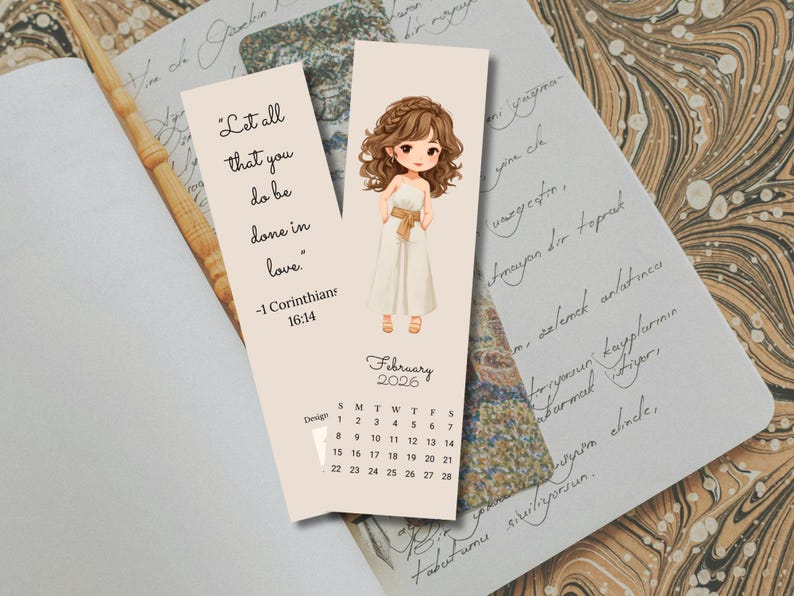 Christian Bookmark Calendar 2026 | Bible Verse Bookmark Printable ...