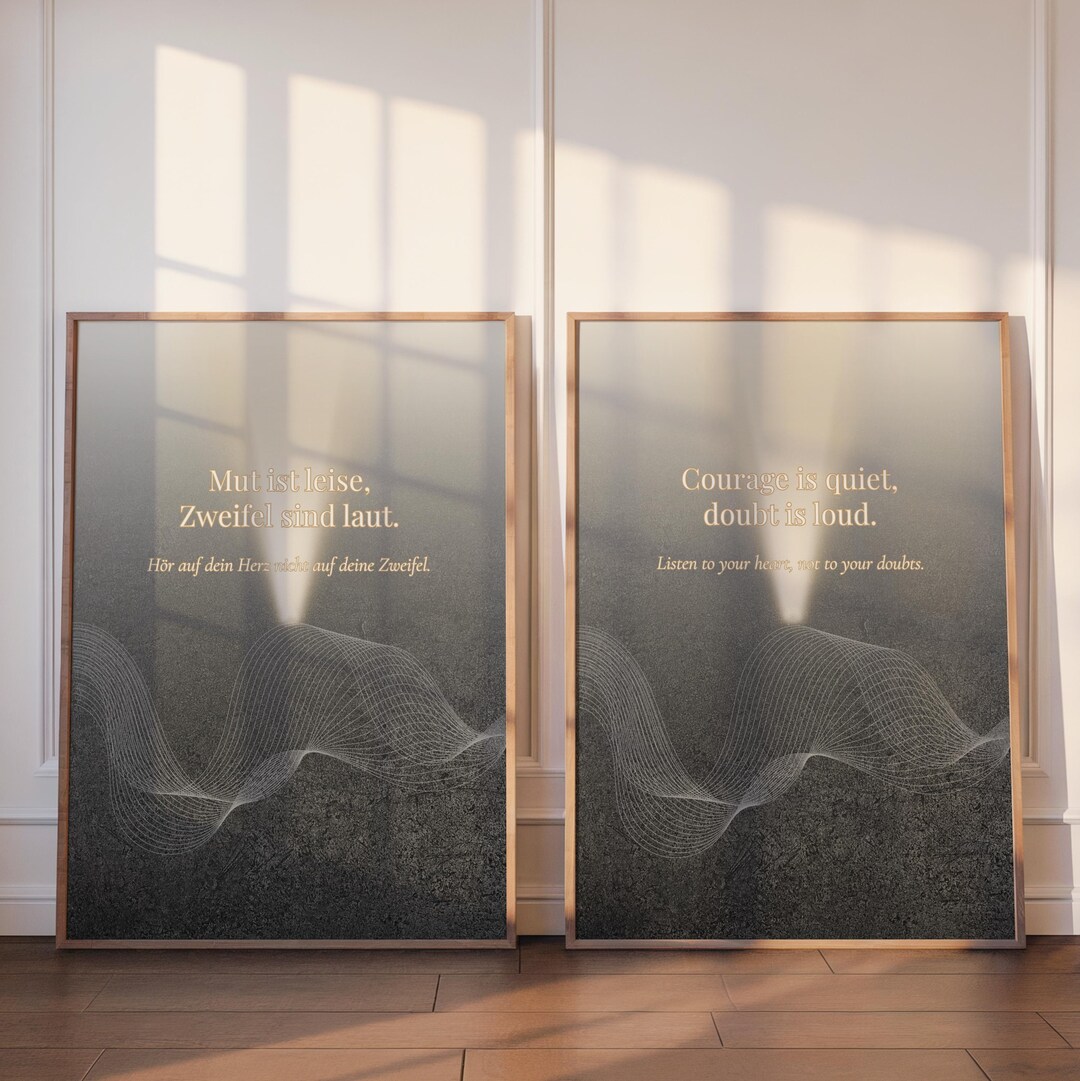 Courage - Doubt · 2-poster Set · German and English · Motivational ...