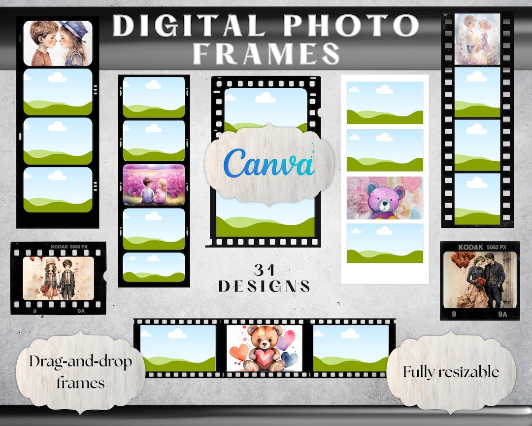 Digital Photo Frame Templates - Etsy