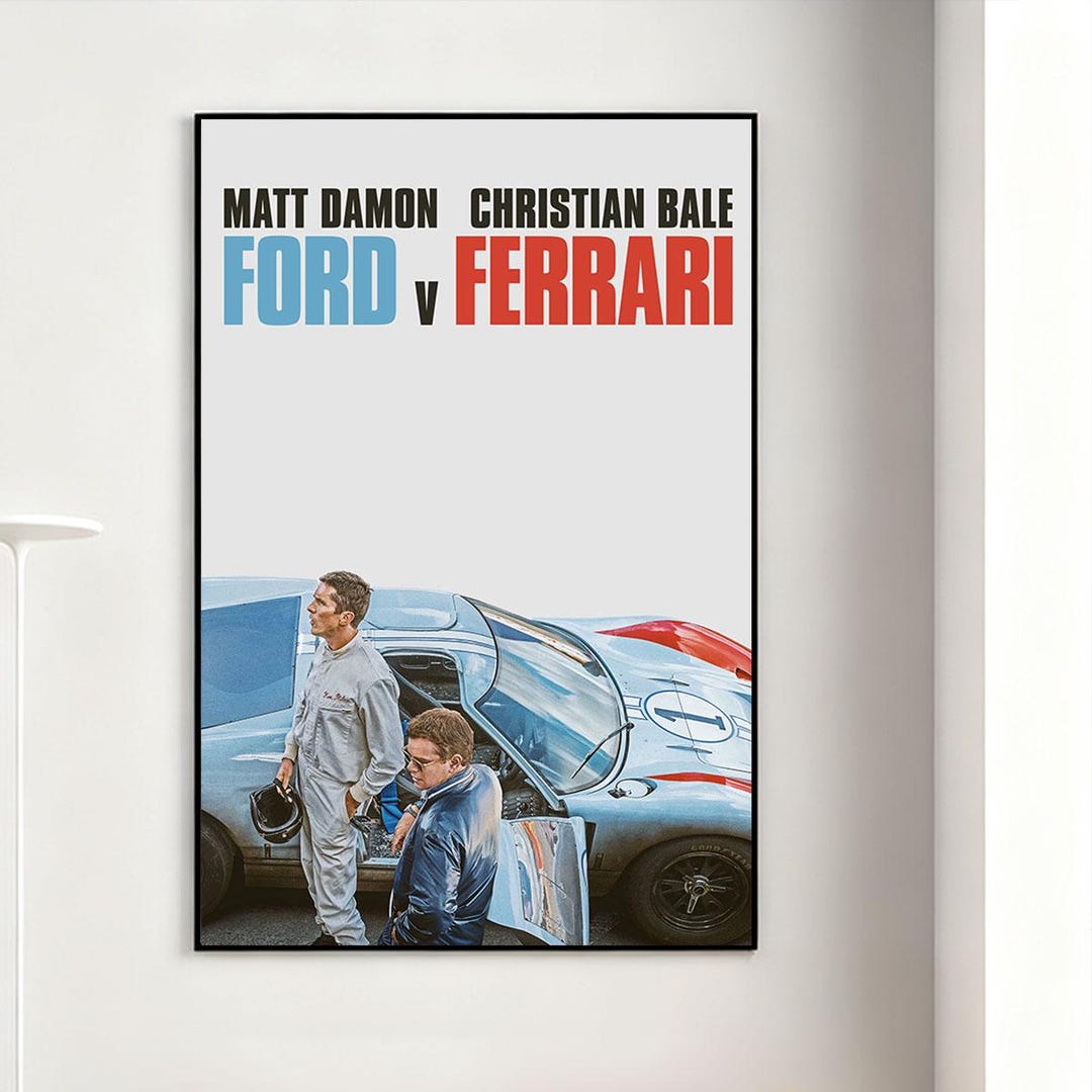 Ford V Ferrari Movie Poster, Retro Wall Art, Home Decor, Classic Movie ...