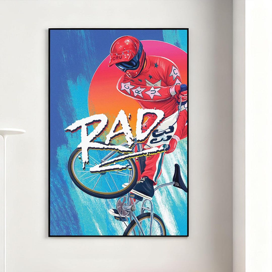 Rad Movie Poster, Retro Wall Art, Home Decor, Classic Movie, Canvas ...