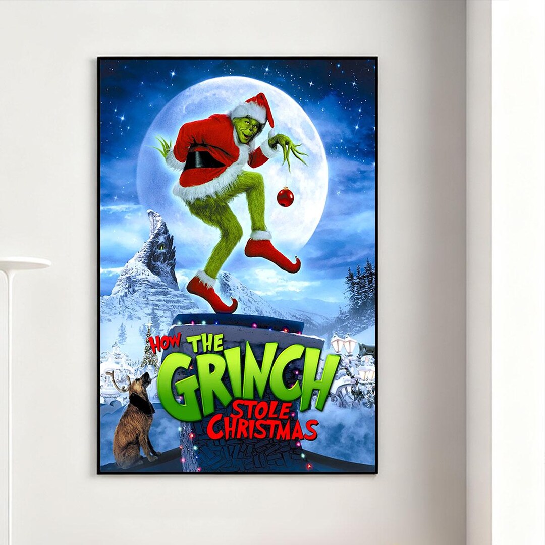 How the Grinch Stole Christmas Movie Poster, Retro Wall Art, Home Decor ...