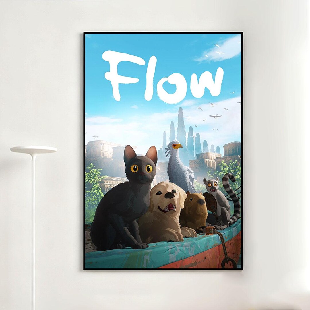 Flow Movie Poster, Retro Wall Art, Home Decor, Classic Movie, Canvas ...