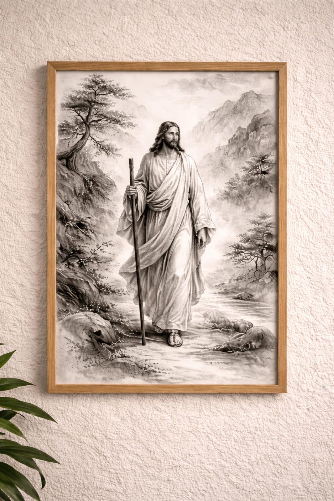 Jesus Christ Sumi-e Ink Painting | Minimalist Christian Art (digital ...