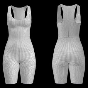 3D Jumpsuit Model: Customizable High/low Poly - CLO3D, Blender ...