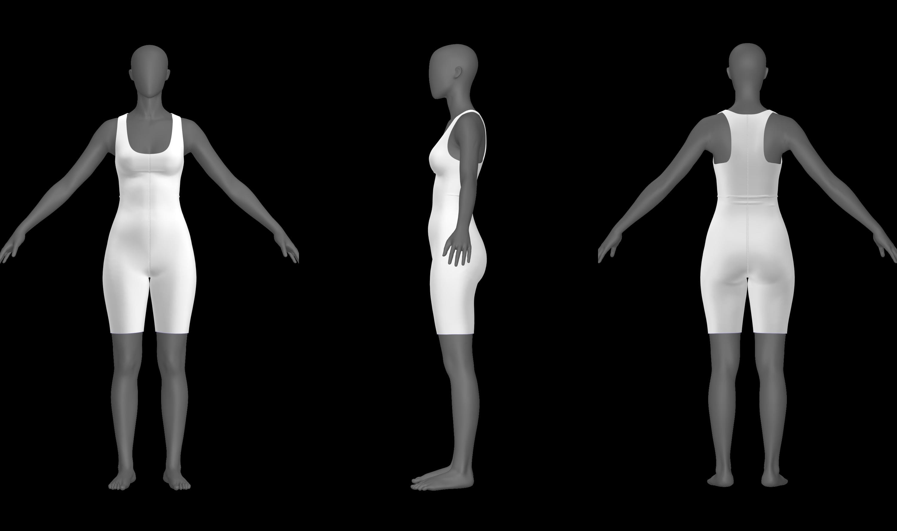 3D Jumpsuit Model: Customizable High/low Poly - CLO3D, Blender ...