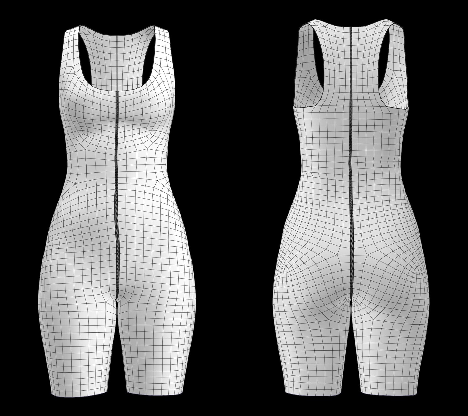 3D Jumpsuit Model: Customizable High/low Poly - CLO3D, Blender ...