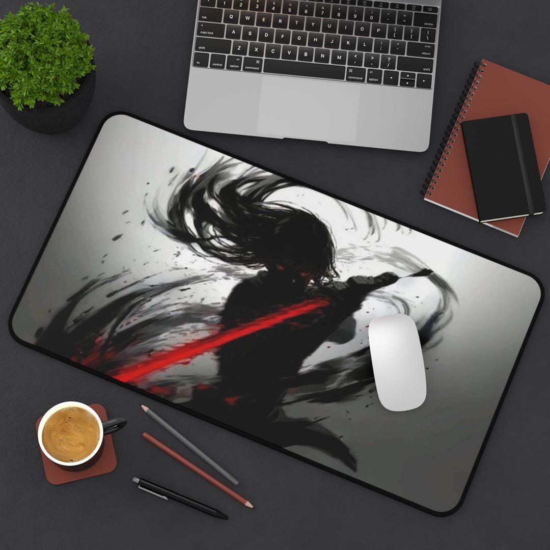Bold Samurai Desk Mat, Unique Gamer Desk Pad, Stylish Office Accessory ...
