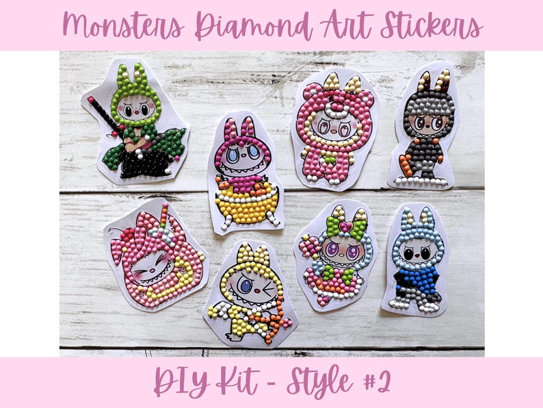 Labubu Monster Kawaii Diamond Art Kit – DIY Crystal Painting Craft ...