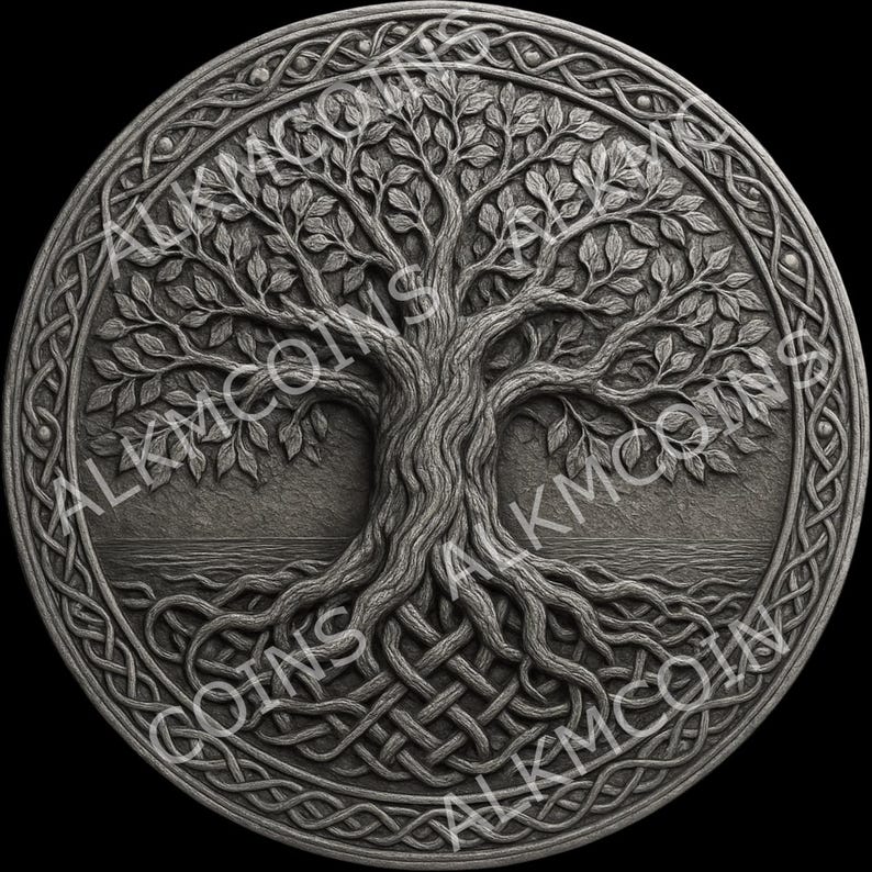 Yggdrasil World Tree – Engraving Depth Map, 3D Embossing, PNG Download ...