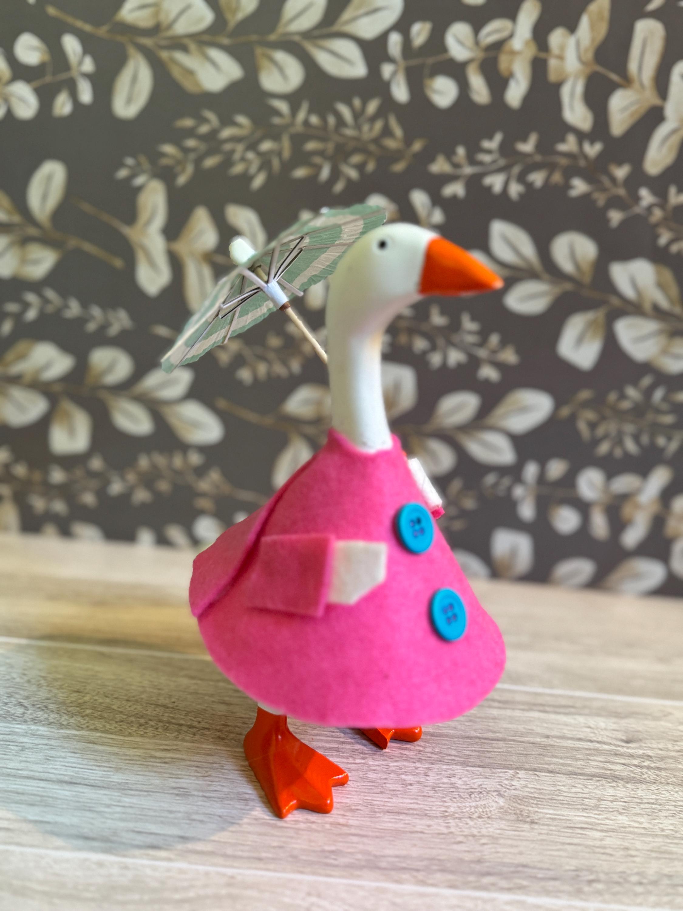 Handmade Goose Outfit: Felt Raincoat With Umbrella for 6-8 Inch Goose ...