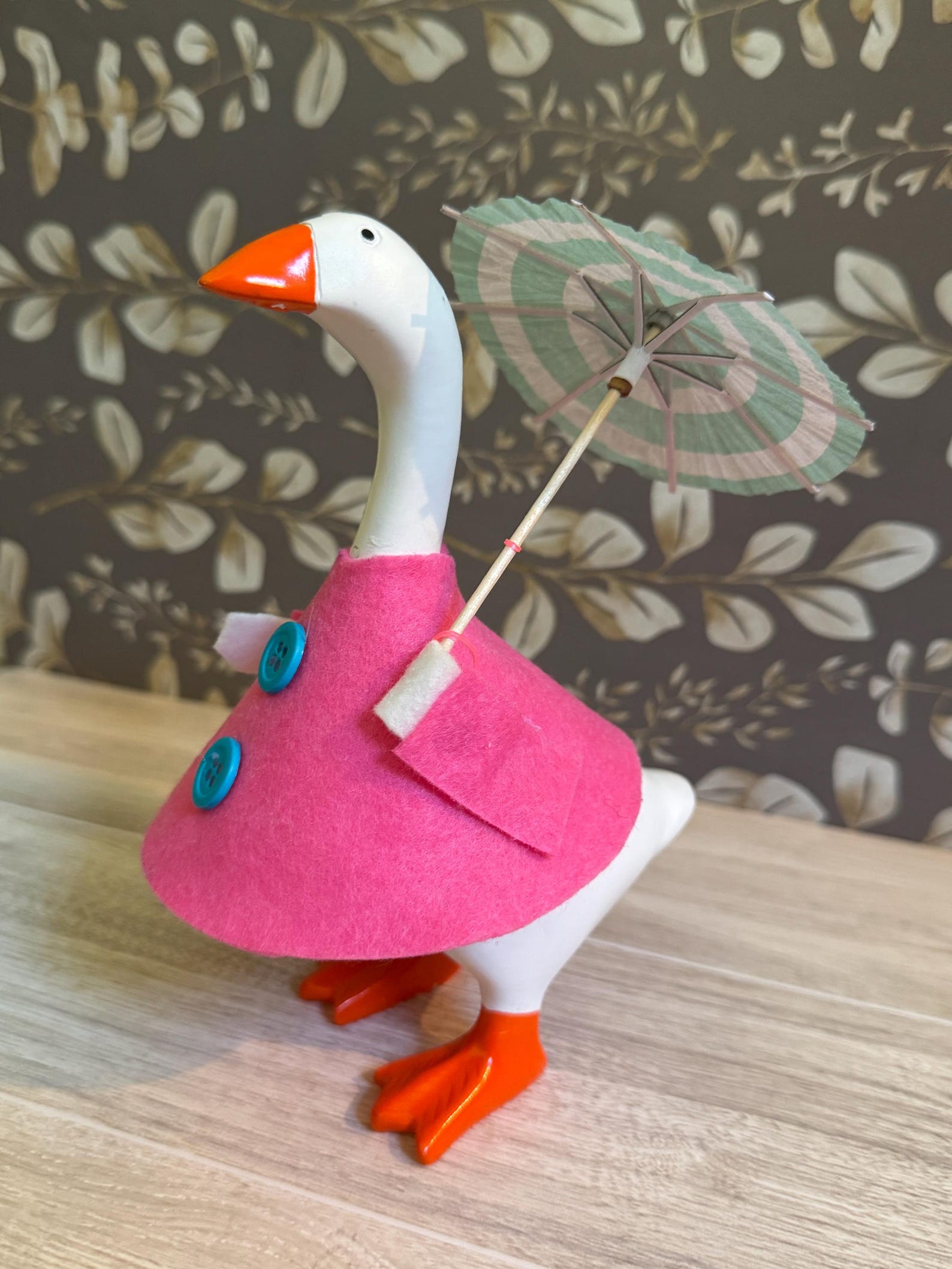 Handmade Goose Outfit: Felt Raincoat With Umbrella for 6-8 Inch Goose ...