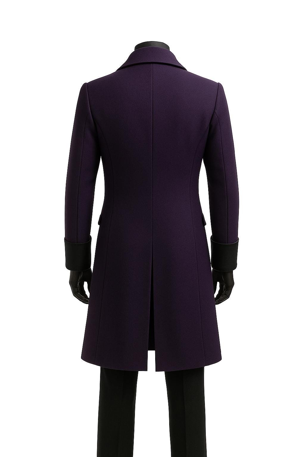 Gothic Handmade Victorian Vampire Coat | Purple & Black Embroidered ...
