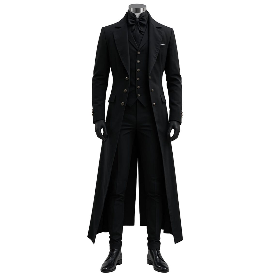 Men’s Gothic Handmade Victorian Black Tailcoat | Steampunk Swallowtail ...