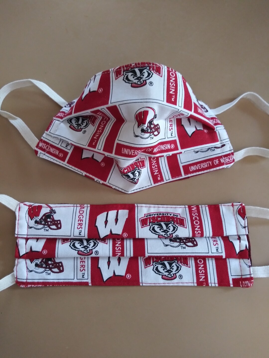 Face Mask 3 Layer Cloth U of Wisconsin - Etsy