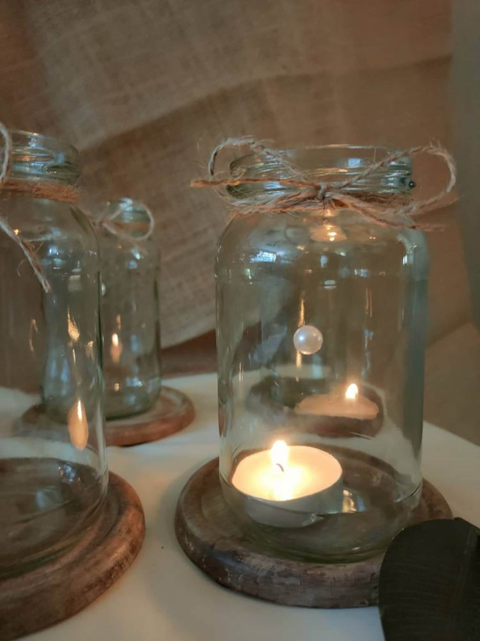 12 Jam Jar Table Centrepiece Jute Band and a Pearl - Etsy