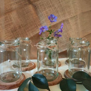 12 Jam Jar Table Centrepiece Jute Band and a Pearl Rustic/vintage Style ...