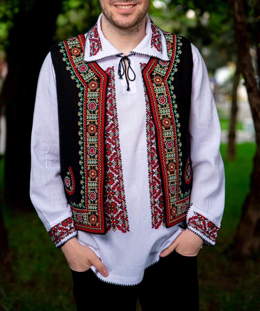 Big Sizes Men Vest , Folk Men Vest , Big Size Traditional Men Waistcoat ...
