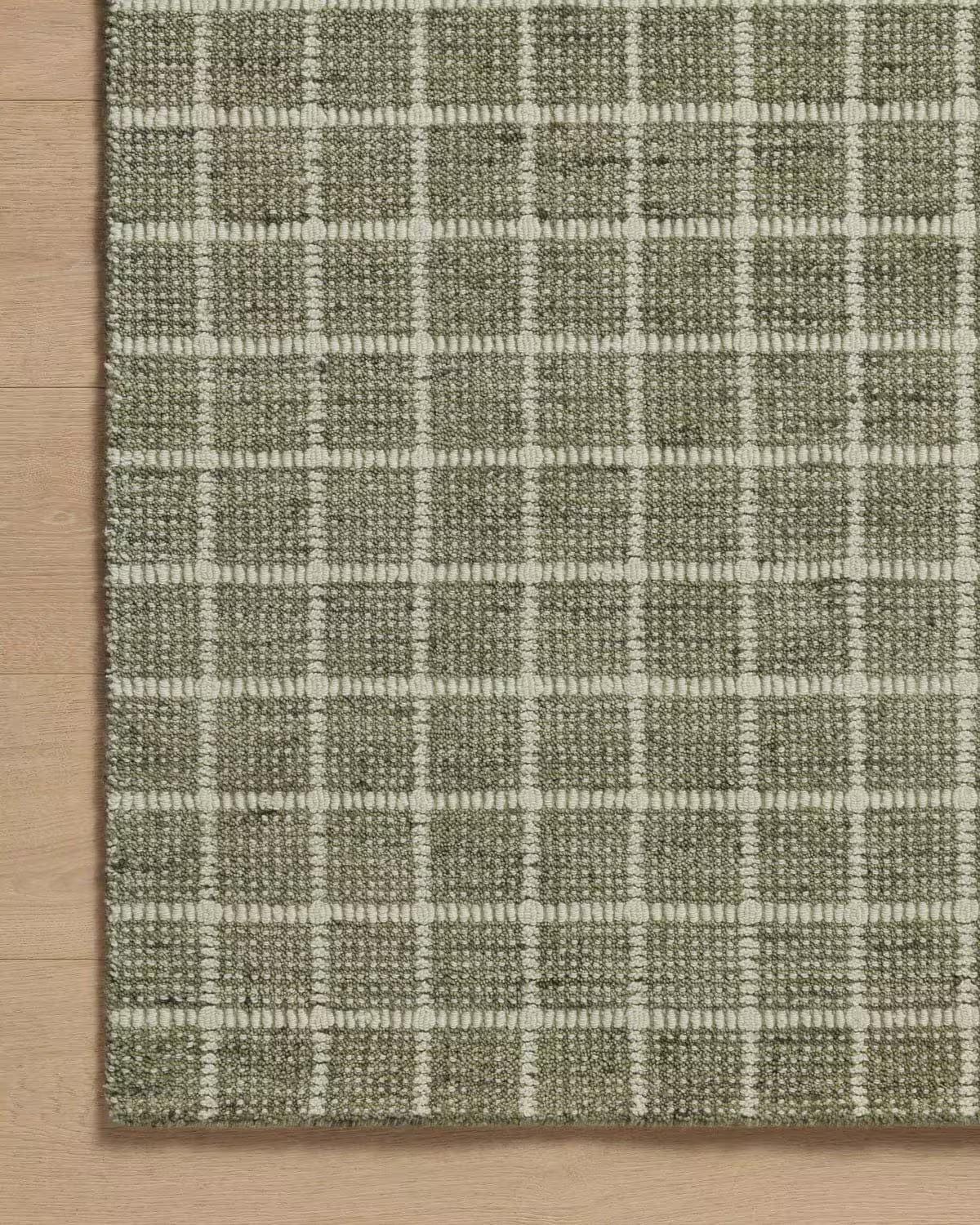 Sage Green Checkered Tufted Carpet Modern Grid Pattern Area Rug, Hand ...