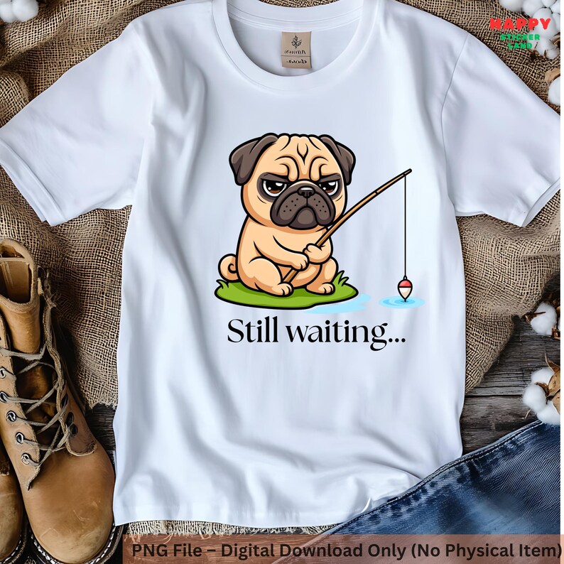 Funny Grumpy Pug Clipart: Meme Dog Sticker, Transparent PNG (digital ...
