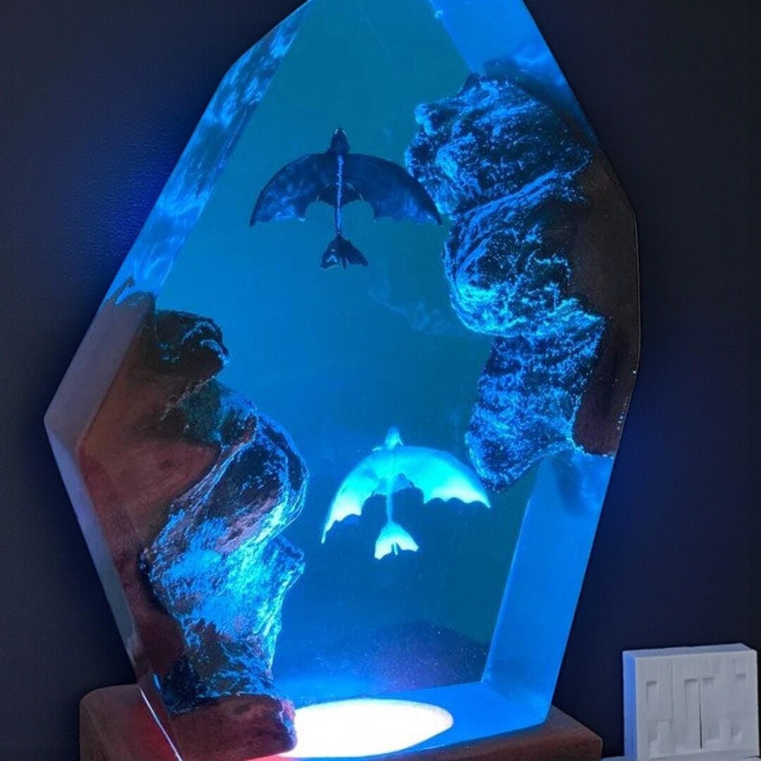 Dragon Resin Lamp: HTTYD Flying Toothless Night Light Fury, Couple ...