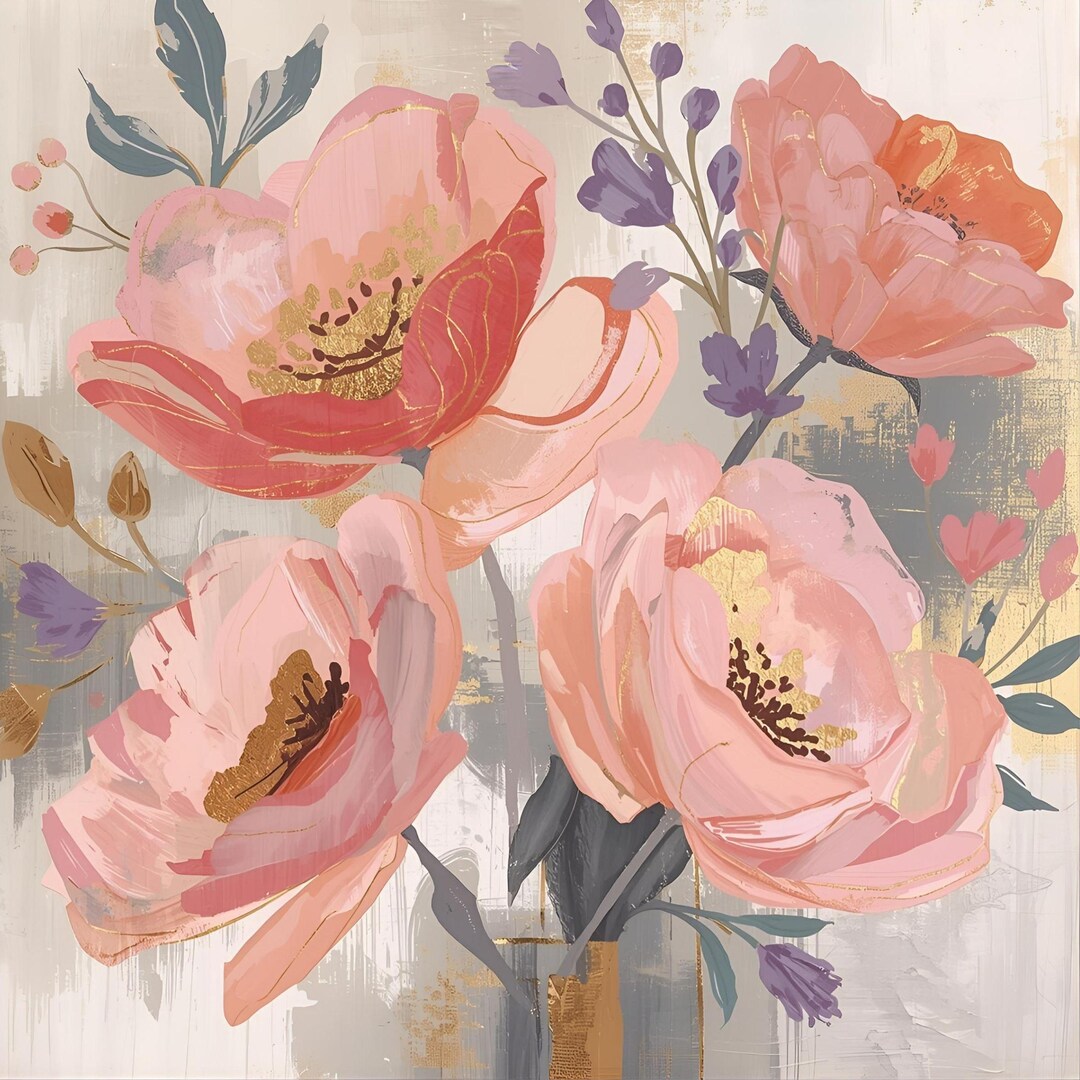 Whimsical Flower Power: Printable Abstract Floral Prints - Etsy