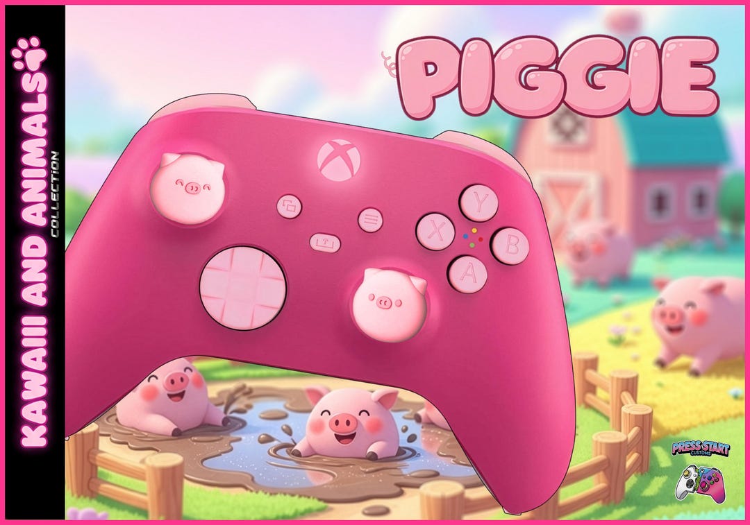 CUSTOM XBOX CONTROLLER | Pink | Piggie - Kawaii and Animals Collection ...