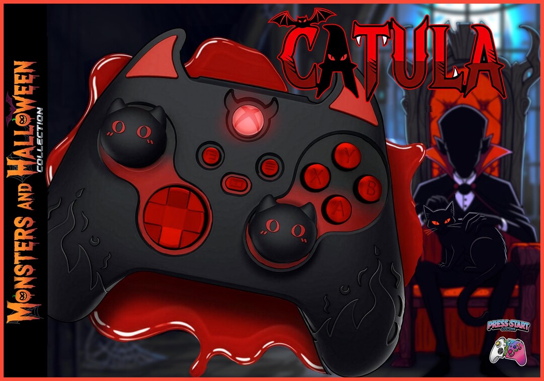 MANETTE XBOX PERSONNALISÉE | Noir Rouge | Catula - Collection Monstres ...