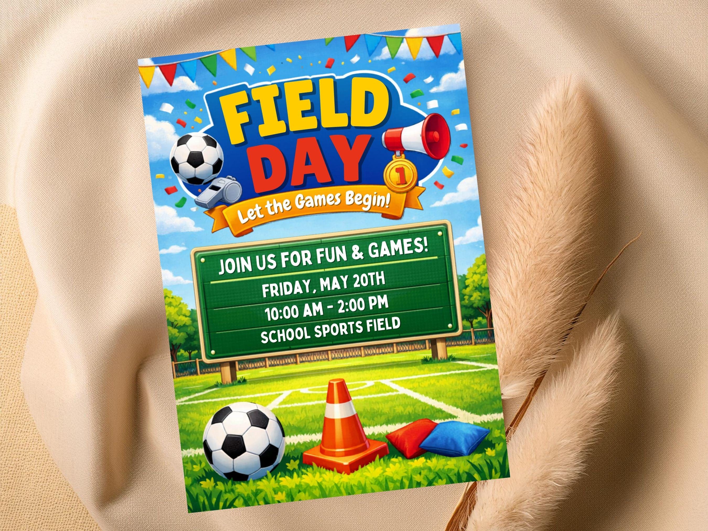Editable Field Day Flyer Template | School Event Poster (8.5x11 Inches ...
