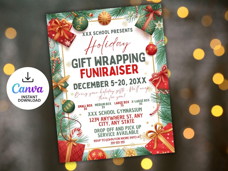 Editable Christmas Gift Wrapping Fundraiser Flyer (digital Download) - Etsy