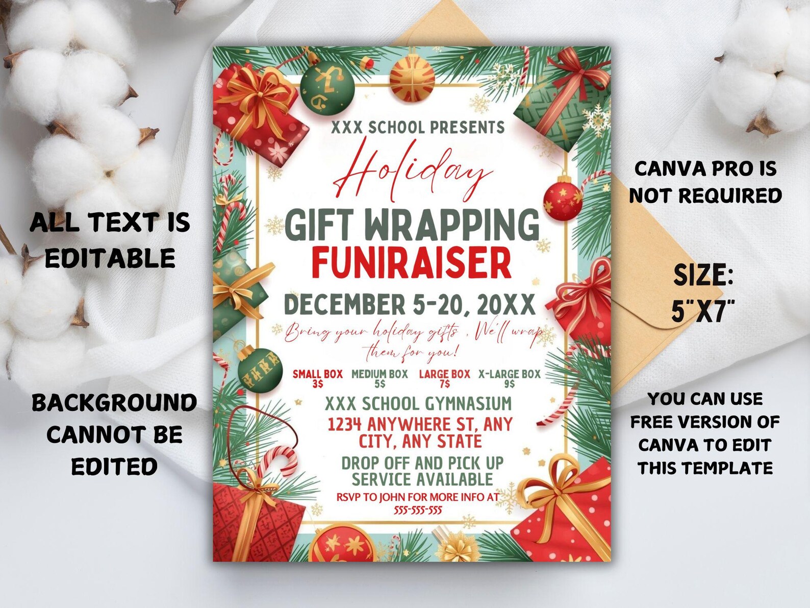 Editable Christmas Gift Wrapping Fundraiser Flyer (digital Download) - Etsy