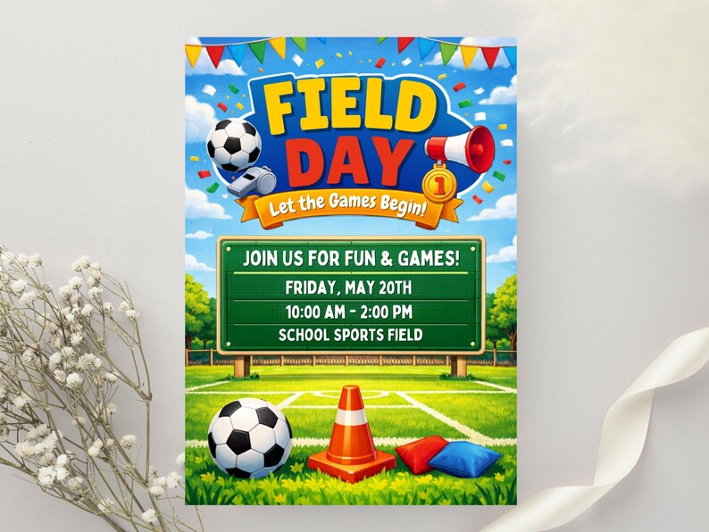 Editable Field Day Flyer Template | School Event Poster (8.5x11 Inches ...