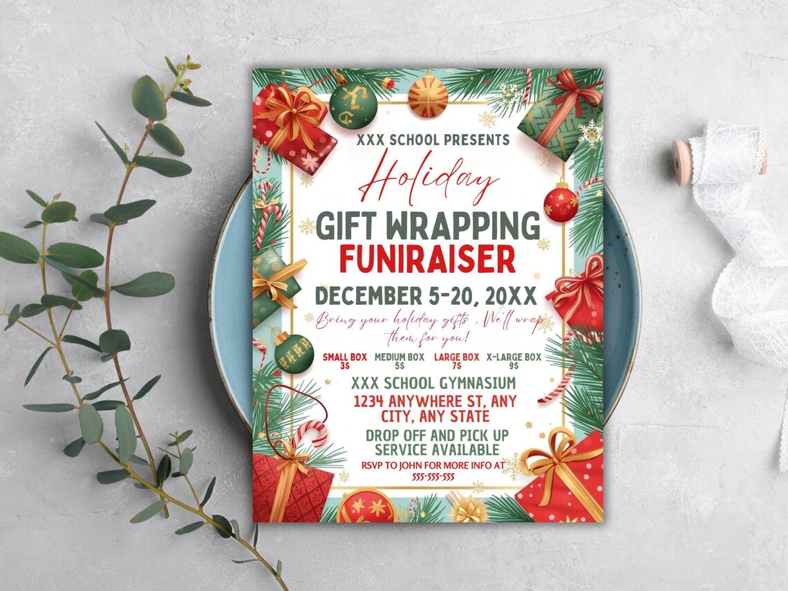 Editable Christmas Gift Wrapping Fundraiser Flyer (digital Download) - Etsy