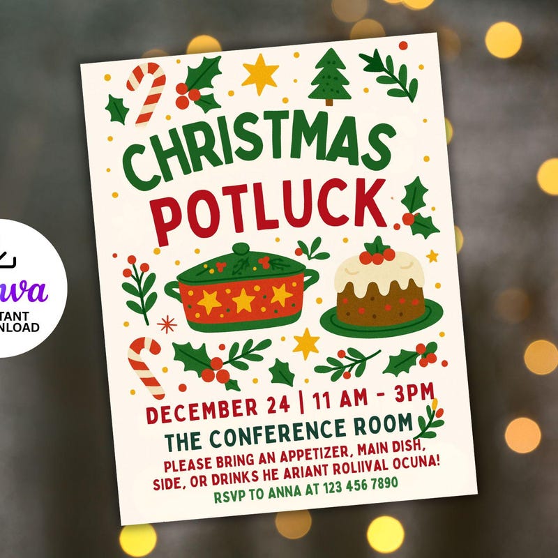 Christmas Luncheon Sign up Sheet - Etsy