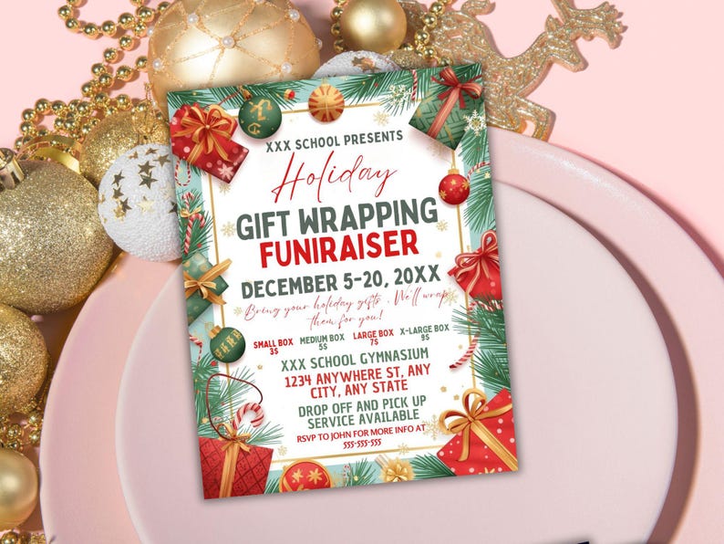 Editable Christmas Gift Wrapping Fundraiser Flyer (digital Download) - Etsy