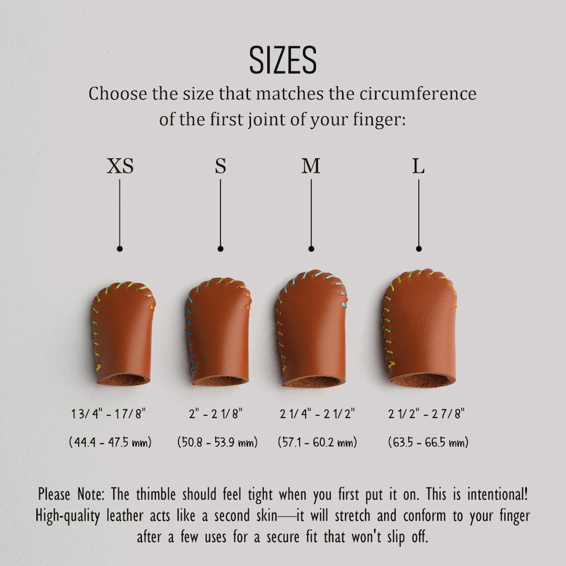 Handmade Leather Thimble With Rainbow Stitching | Soft Italian Leather ...