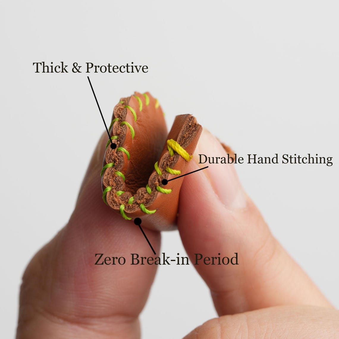 Handmade Leather Thimble With Rainbow Stitching | Soft Italian Leather ...