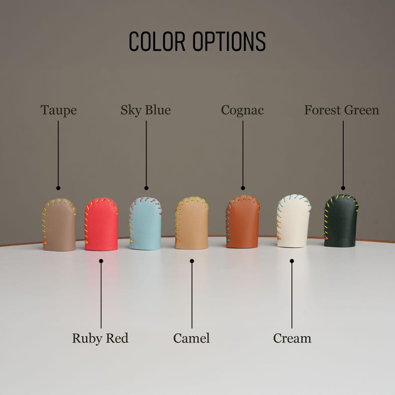 Handmade Leather Thimble With Rainbow Stitching | Soft Italian Leather ...