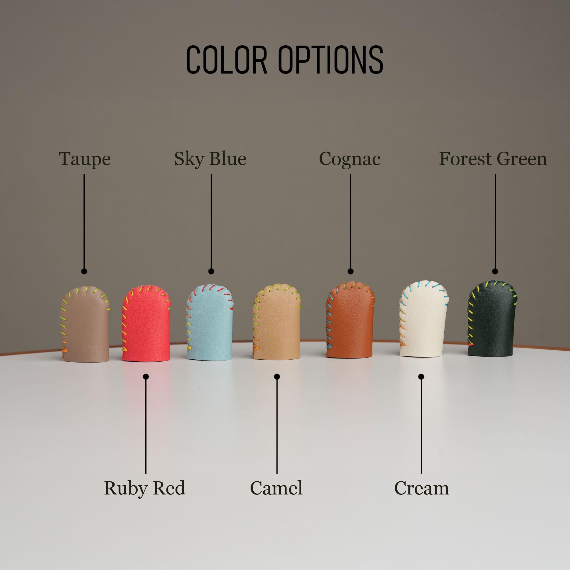 Handmade Leather Thimble With Rainbow Stitching | Soft Italian Leather ...