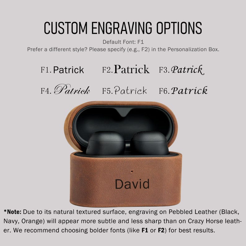Personalized Sony WF-1000XM6 Leather Case, Adhesive-free Precision Fit ...