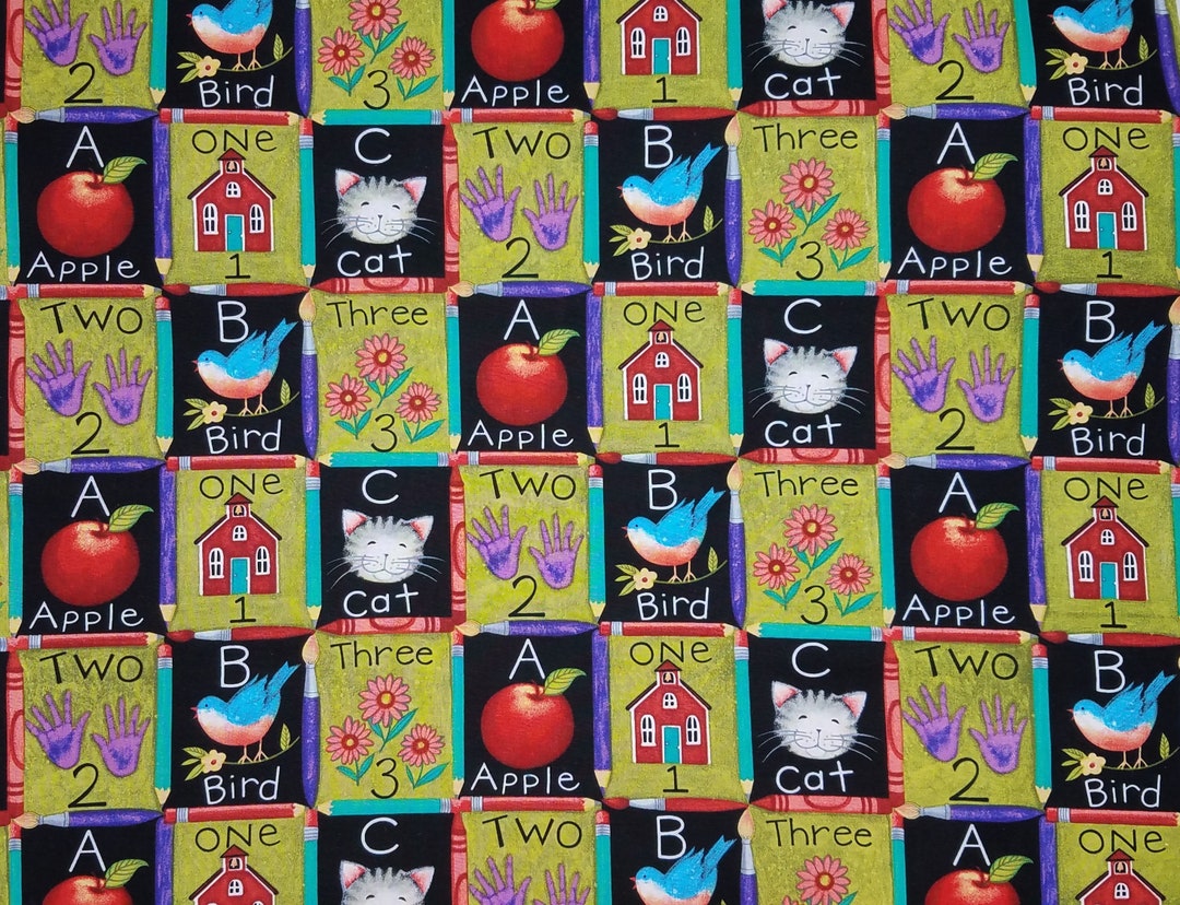 ABC, 123 by Susan Winget for Springs Creative 100% Cotton Fabric - Etsy