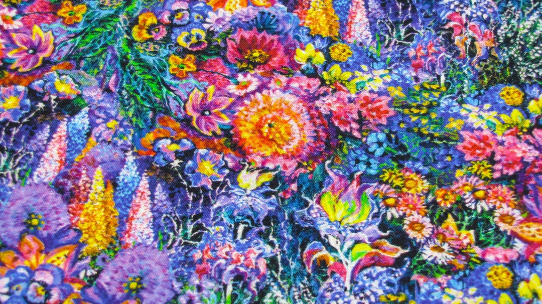 Remnant 3 Wishes Astral Voyage Floral Fantasy 3/4 Yd Piece - Etsy