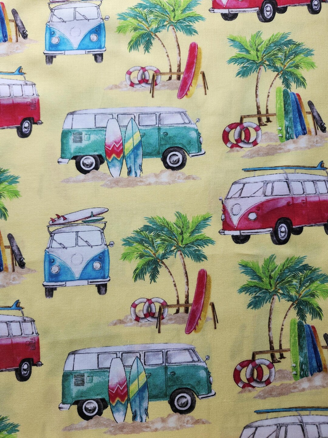 Freckle & Lollie Surfside D1 Yellow Vans Fabric by the Yard - Etsy