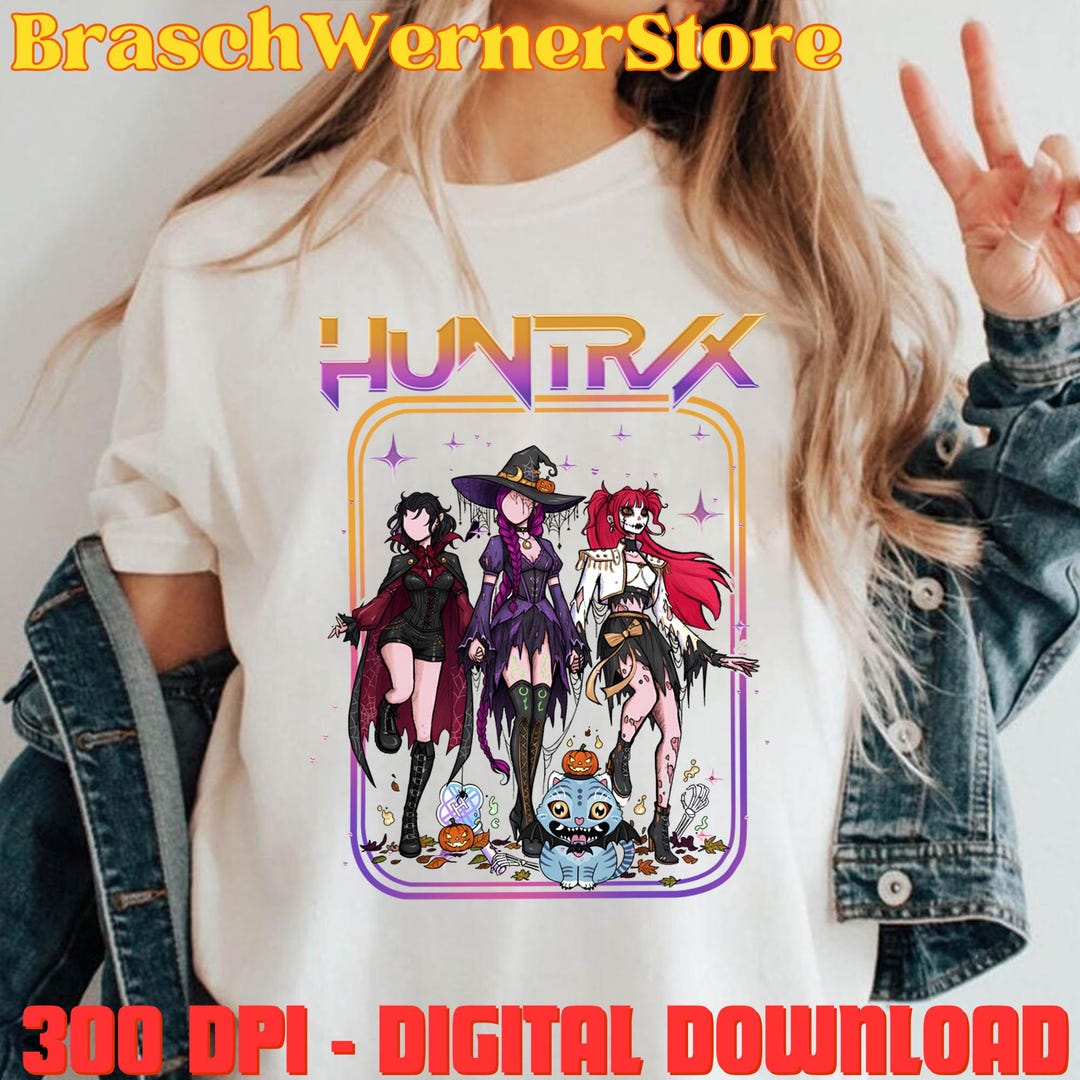 Spooky Huntrix Halloween PNG, Kpop Demon Hunters Clipart, Saja Girls ...