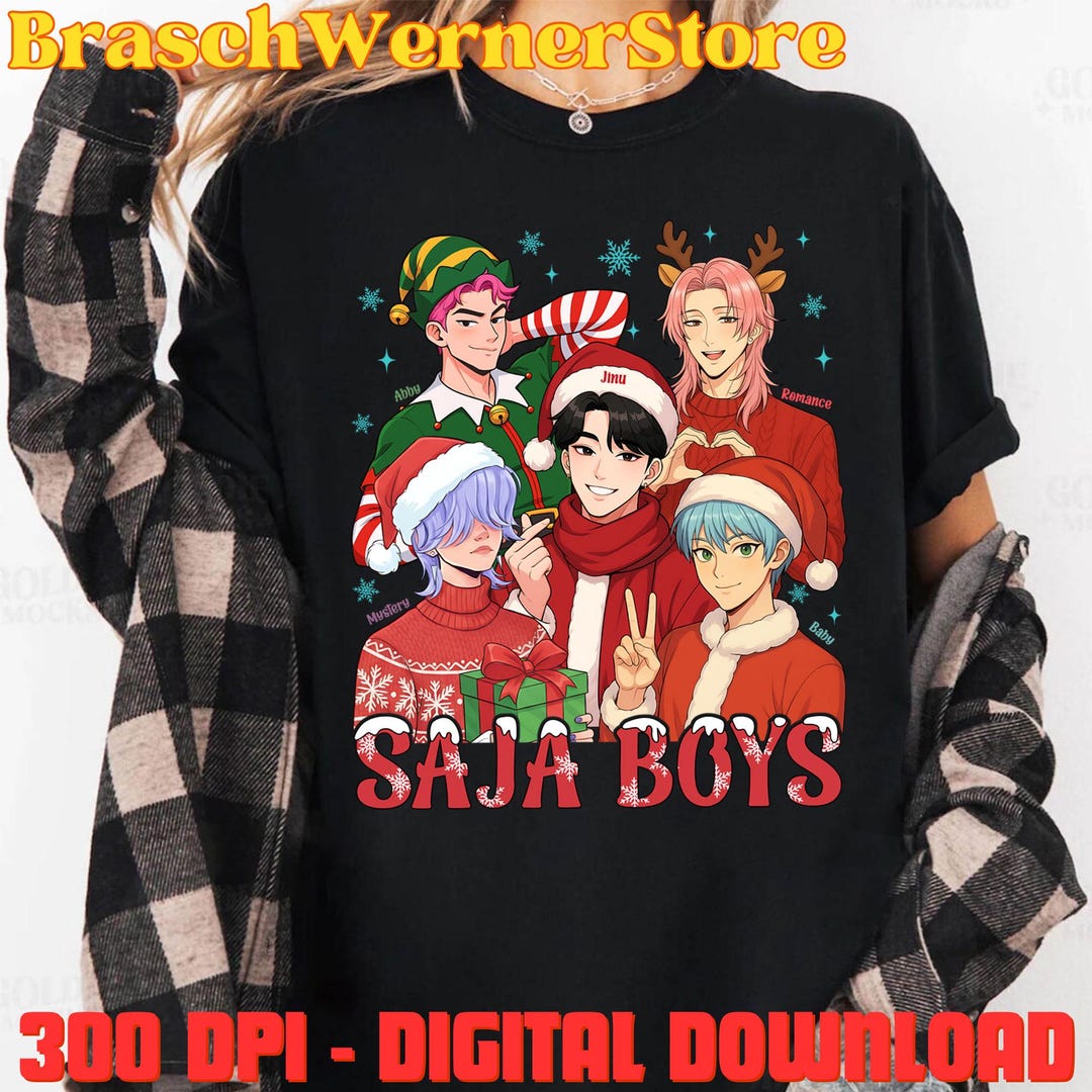 Saja Boys Christmas PNG, Kpop Demon Hunters Christmas PNG, Saja Boys ...