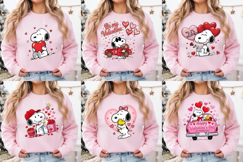 Paquete de Snoopy con imágenes PNG de San Valentín, paquete de Snoopy ...