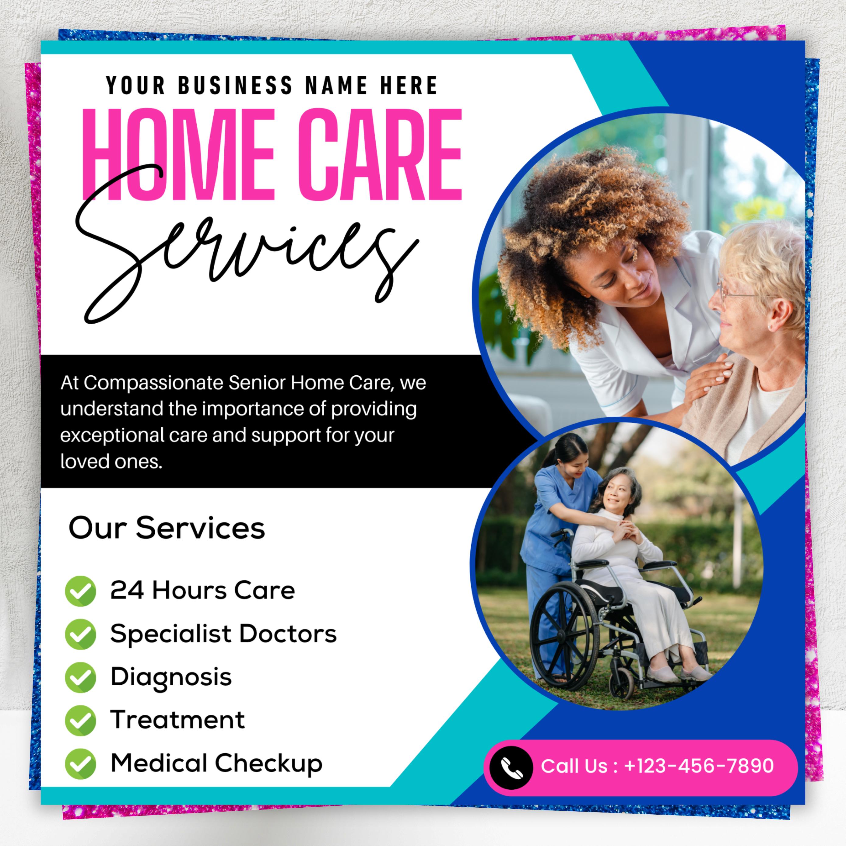 Home Care Service Flyer, DIY Flyer Template Design, Healthcare ...